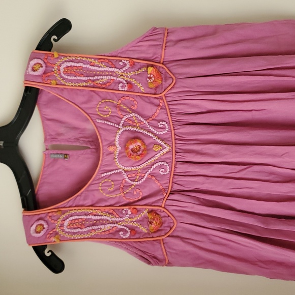 Matta | Dresses | Matta Pink Smocked Sundress With Embellishments ...